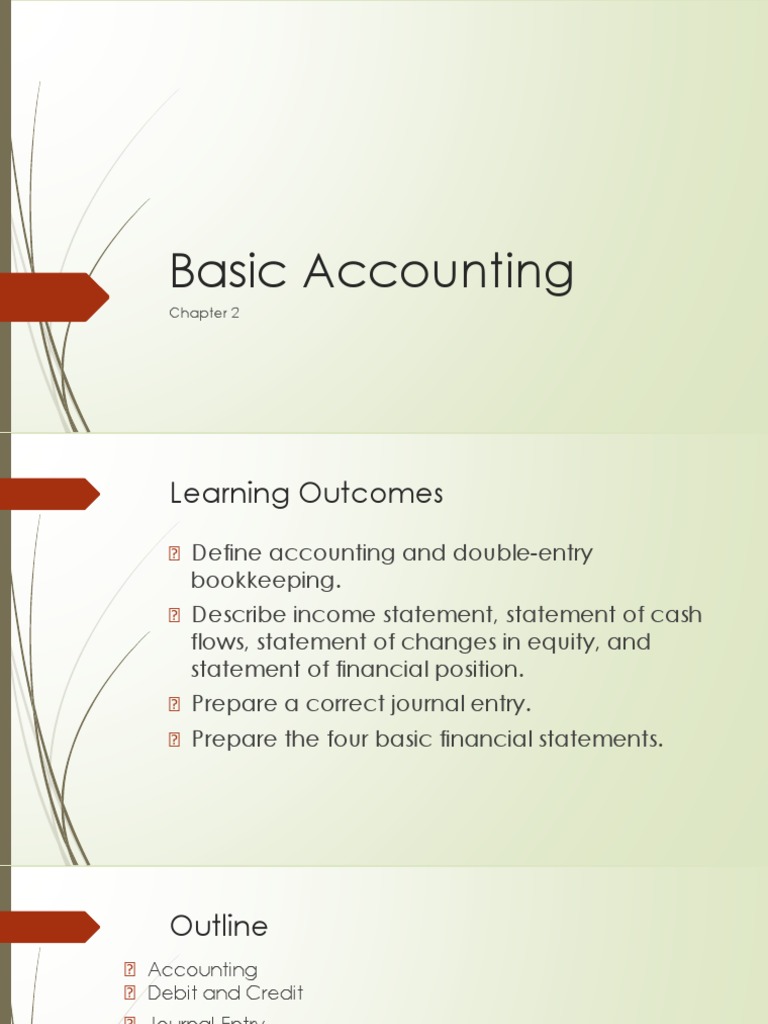 CHAPTER 2 Basic Accounting | PDF | Balance Sheet | Equity (Finance)
