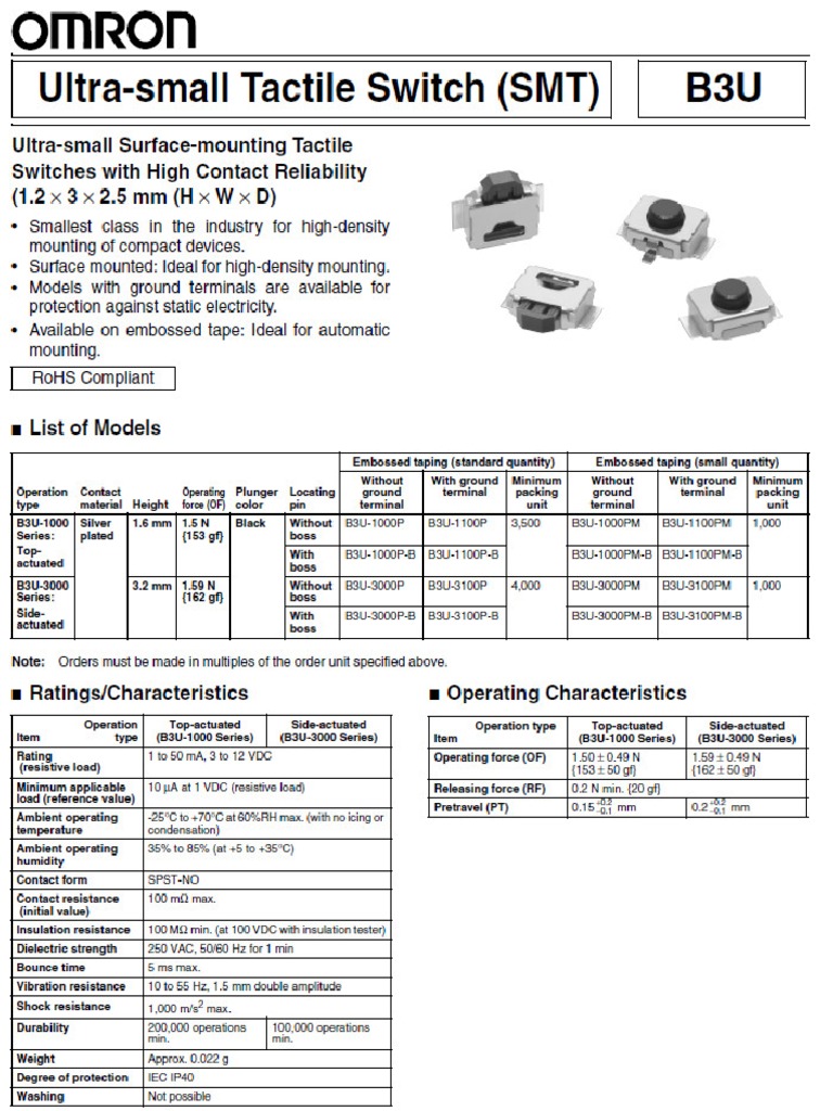 Omron B3U-1000P | PDF