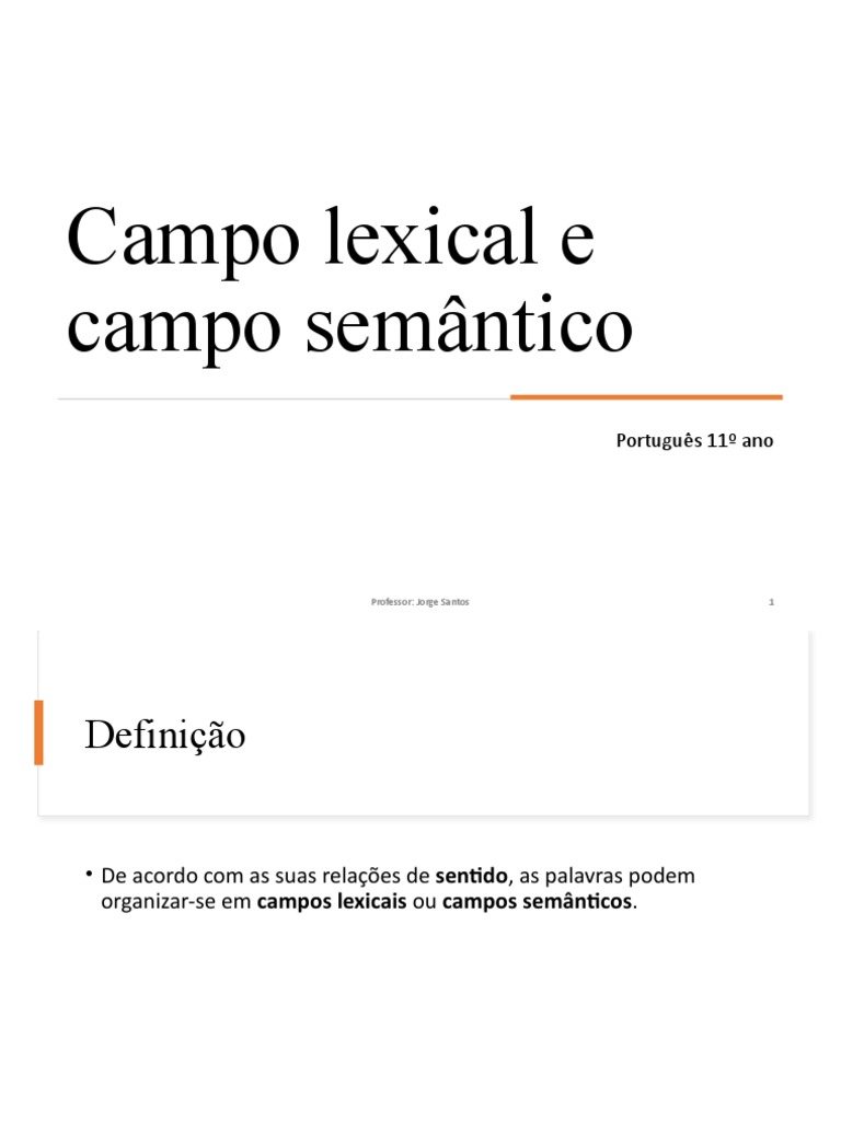 campo lexical e campo semântico | PDF