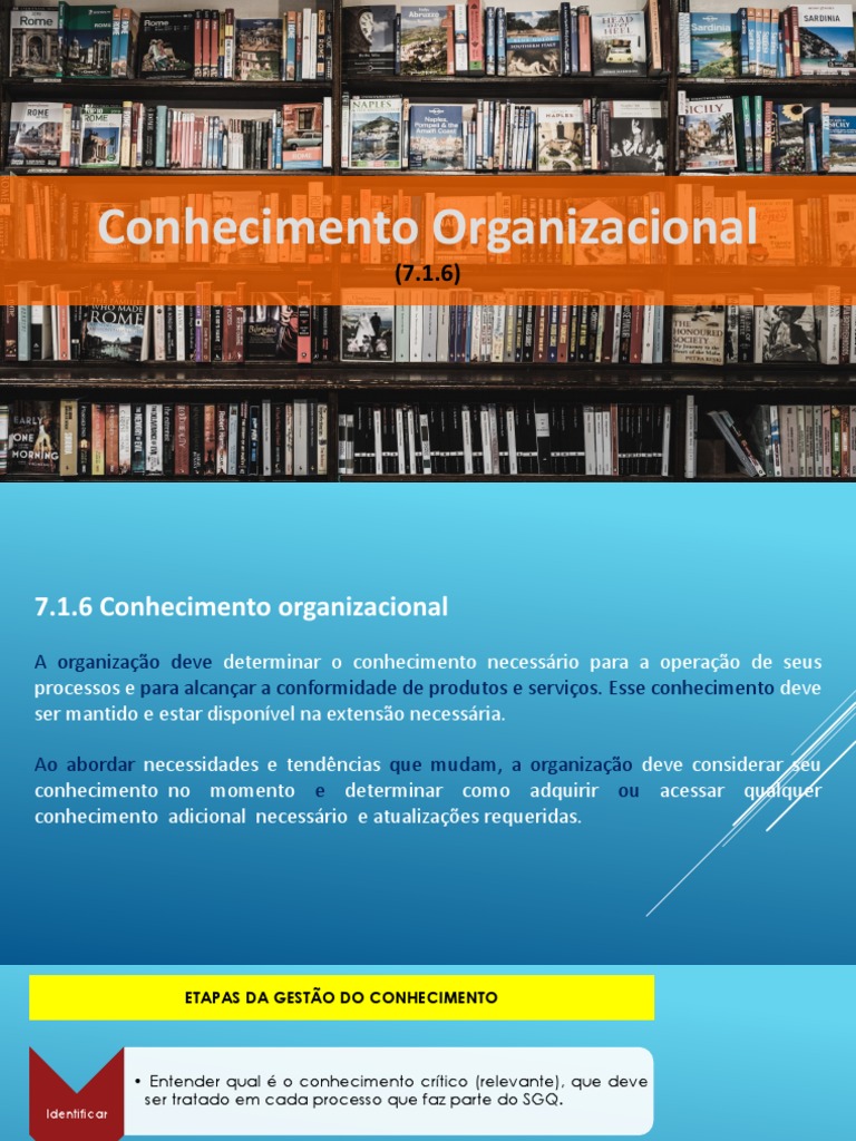 Conhecimento Organizacional (7.1.6) | PDF