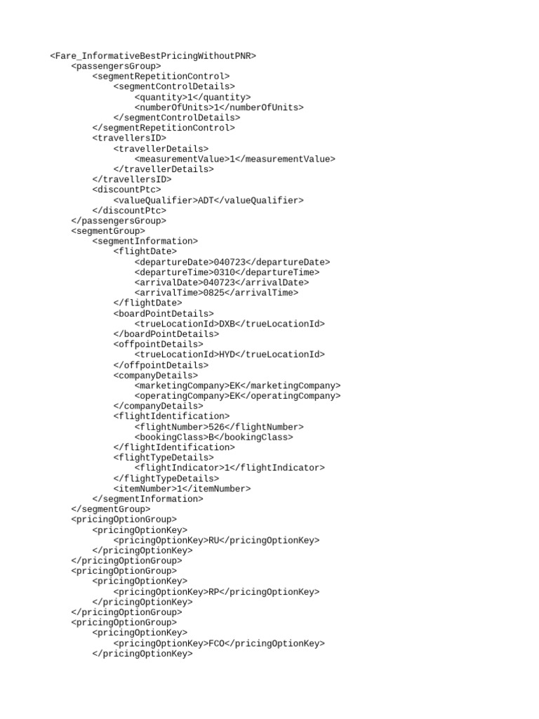 Fare InformativeBestPricingWithoutPNR | PDF