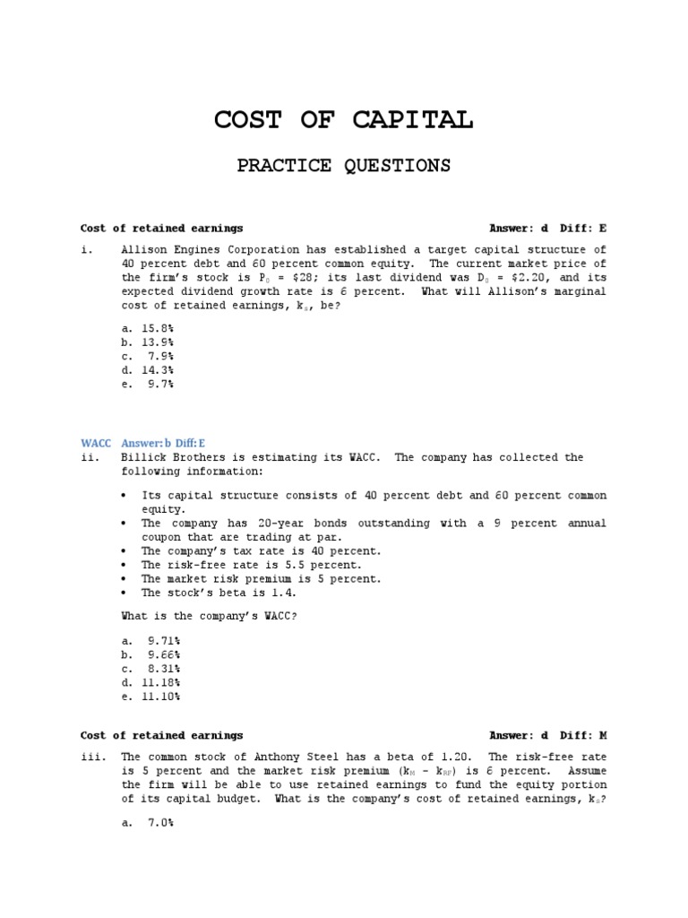 37906cost of Capital | PDF | Cost Of Capital | Capital Structure