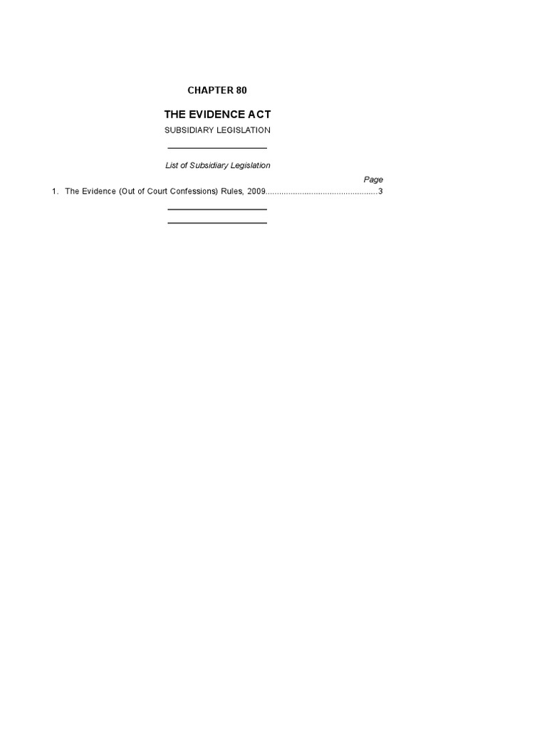 Evidence Act Out of Court Confession Rules 2009 | PDF | Confession (Law ...