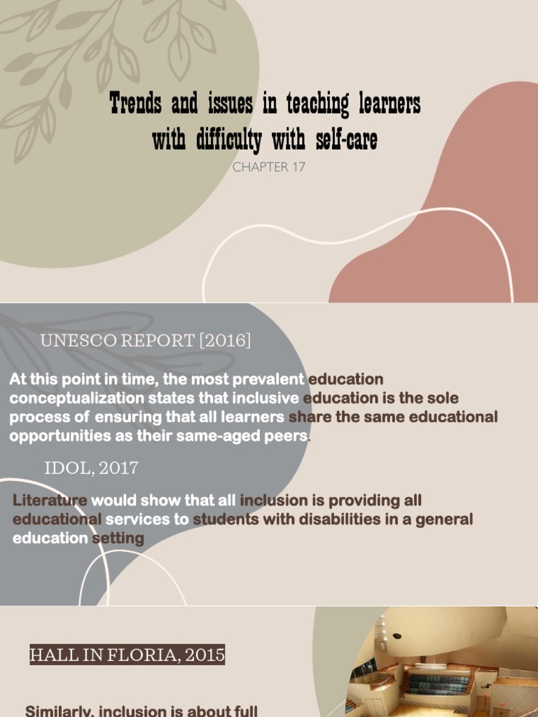 Trends and Issues in Teaching Learners With Difficulty With Self-Care | PDF