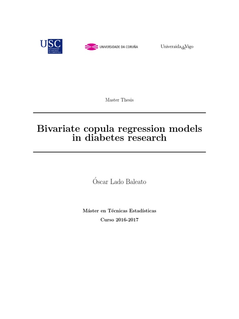 Bivariate Copula Regression Models In Diabetes Research Pdf Especialidades Medicas Causas