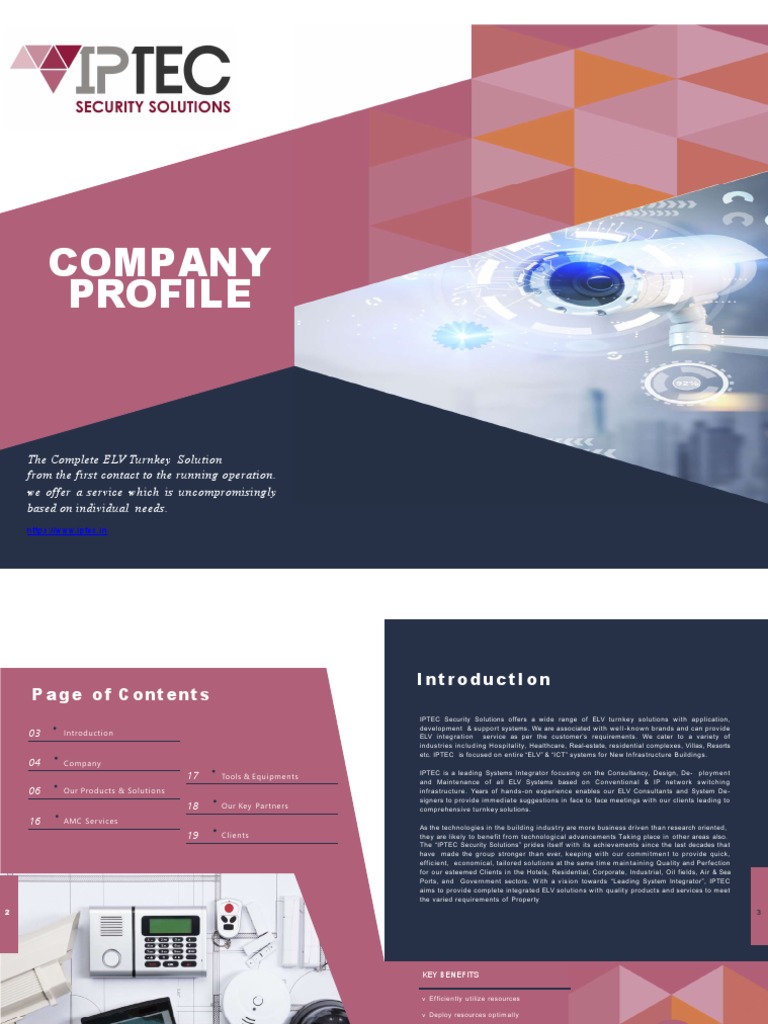 Company Profile - Elv - Iptec Security Solutions | PDF | Telecommunications | Information And ...