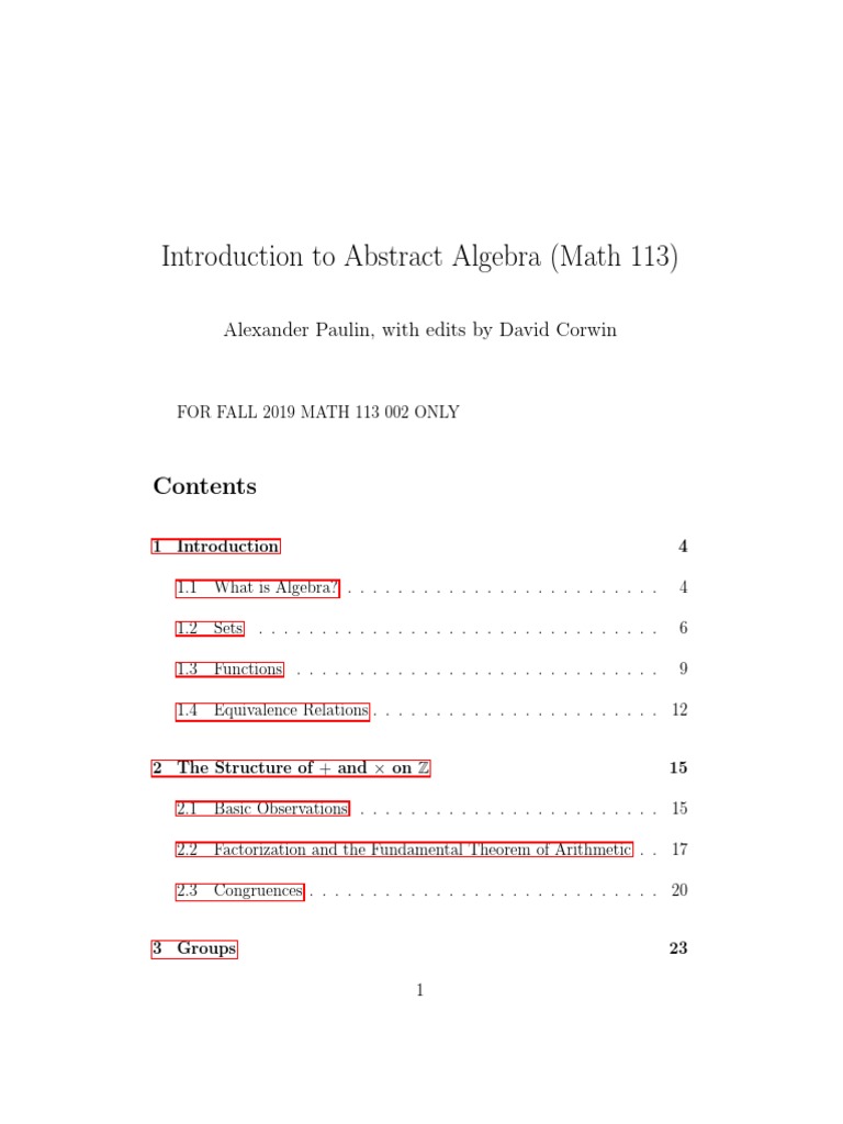 Paulin, Corwin - Introduction To Abstract Algebra (2019) | PDF | Group ...