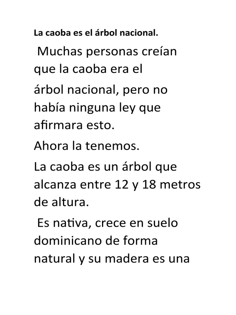 La Caoba Es El Árbol Nacional | PDF