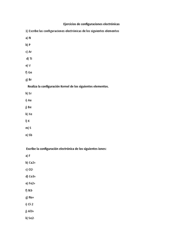 Ejercicios De Configuraciones Electrónicas Pdf