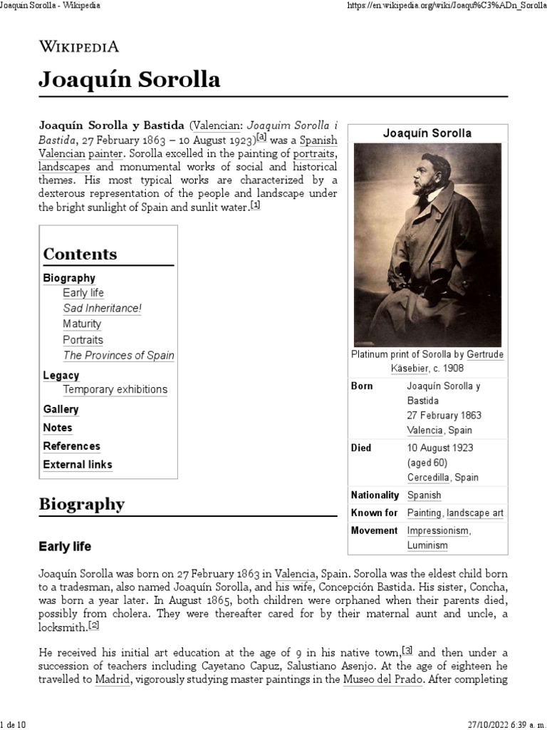 Joaquín Sorolla - Wikipedia - Compressed | PDF | Paintings
