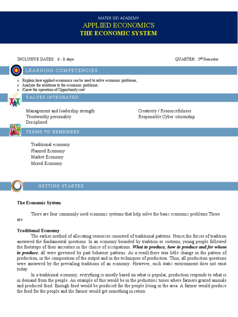 Lesson 3 | PDF | Market (Economics) | Market Economy