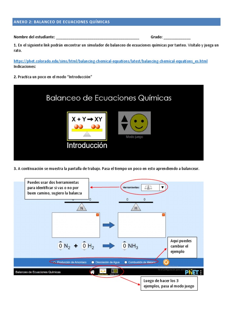 Balanceo de Ecuaciones Químicas | PDF