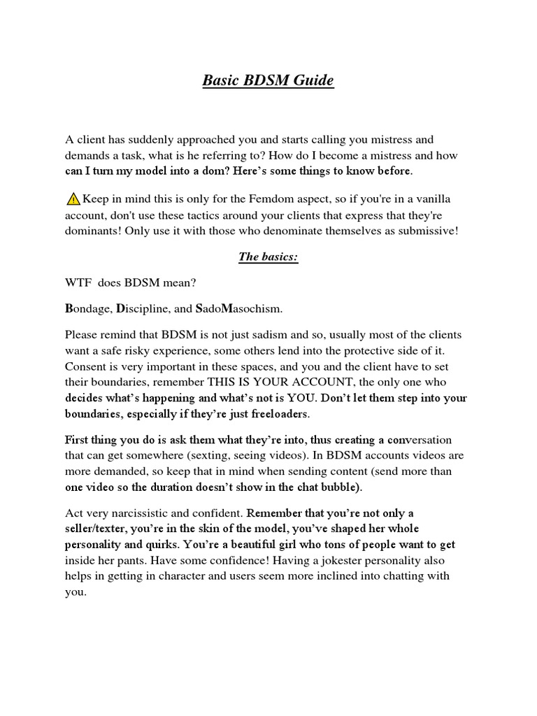 Bdsm-Mistress Guide | PDF