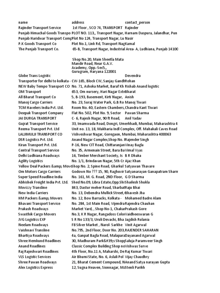 Transporter Sample 2022 | PDF | Logistics | Service Industries