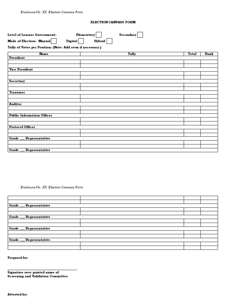 School Election Canvass Form | PDF