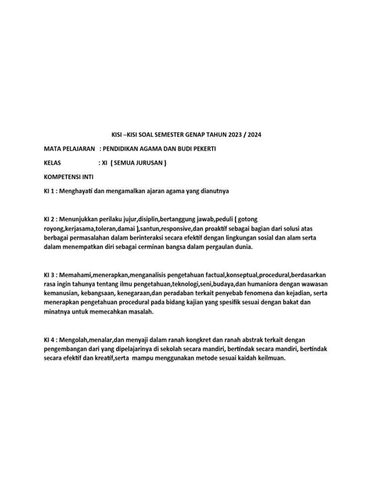 Soal Agama 2022 Xi | PDF | Agama & Spiritualitas