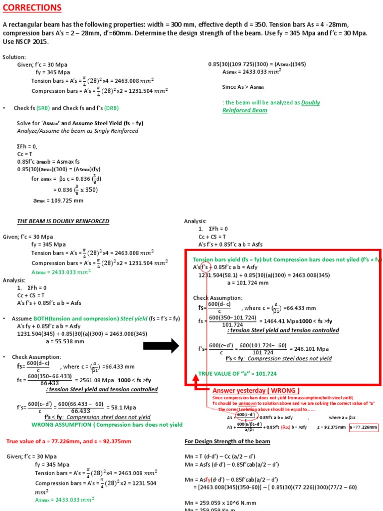 (SRB) (DRB) : The Beam Will Be Analyzed As Doubly: ' and Assume Steel ...