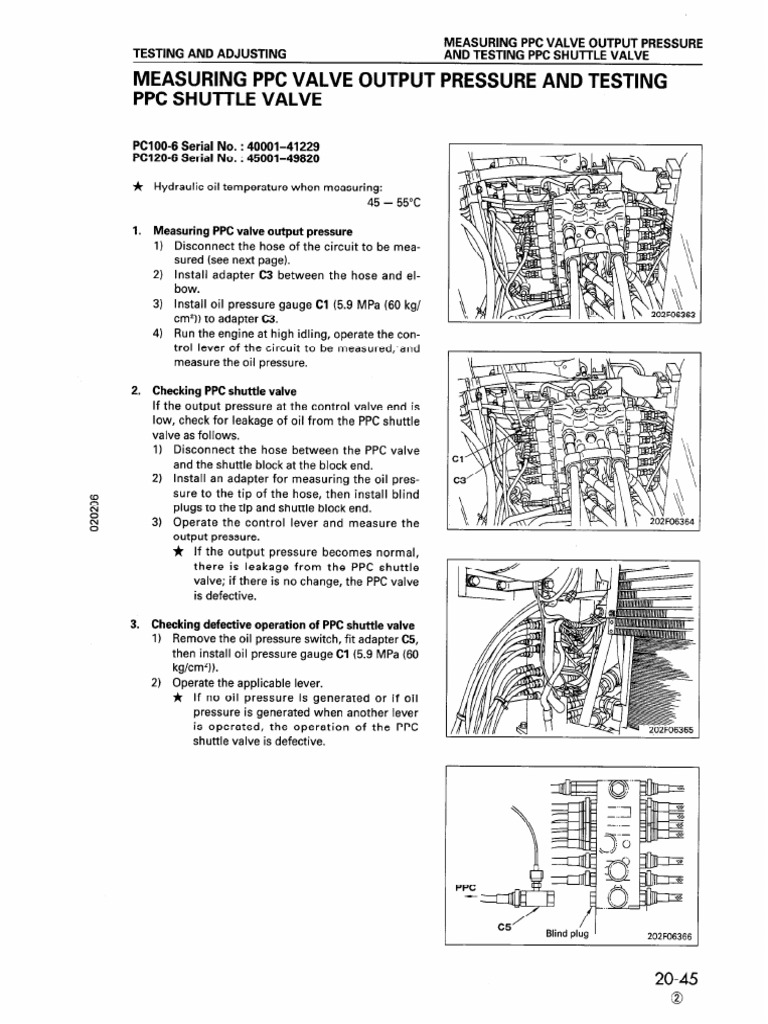 Measuring PPC Valve Output Pressure and Testing PPC Shuttle Valve | PDF