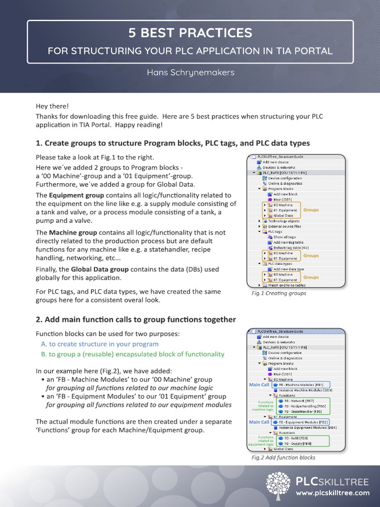 5 Best Practices For Structuring Your PLC Application in TIA Portal | PDF | Programmable Logic ...