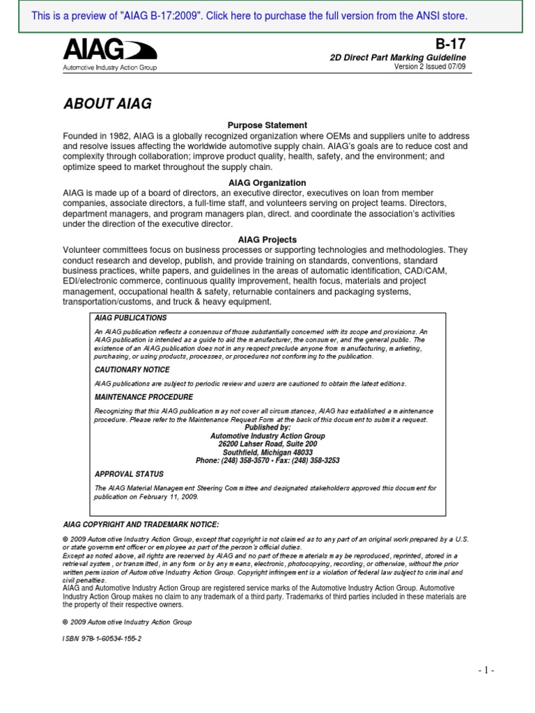 About Aiag: Purpose Statement | PDF | Supply Chain | Business