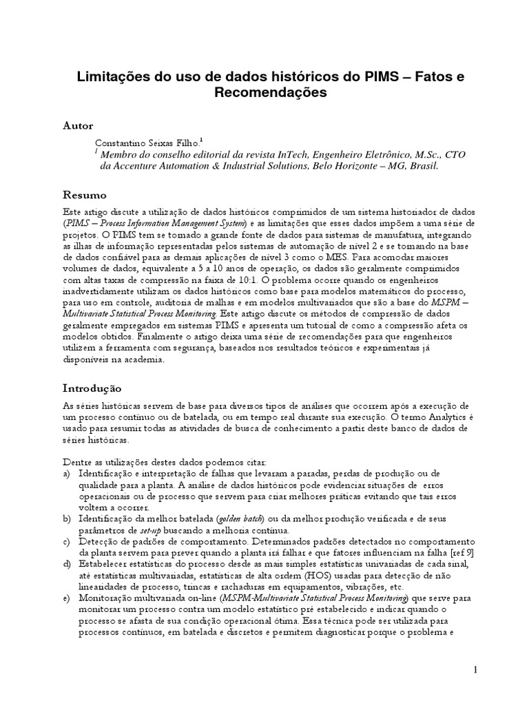 PIMS Compressao | PDF | Compressão de dados | Dados