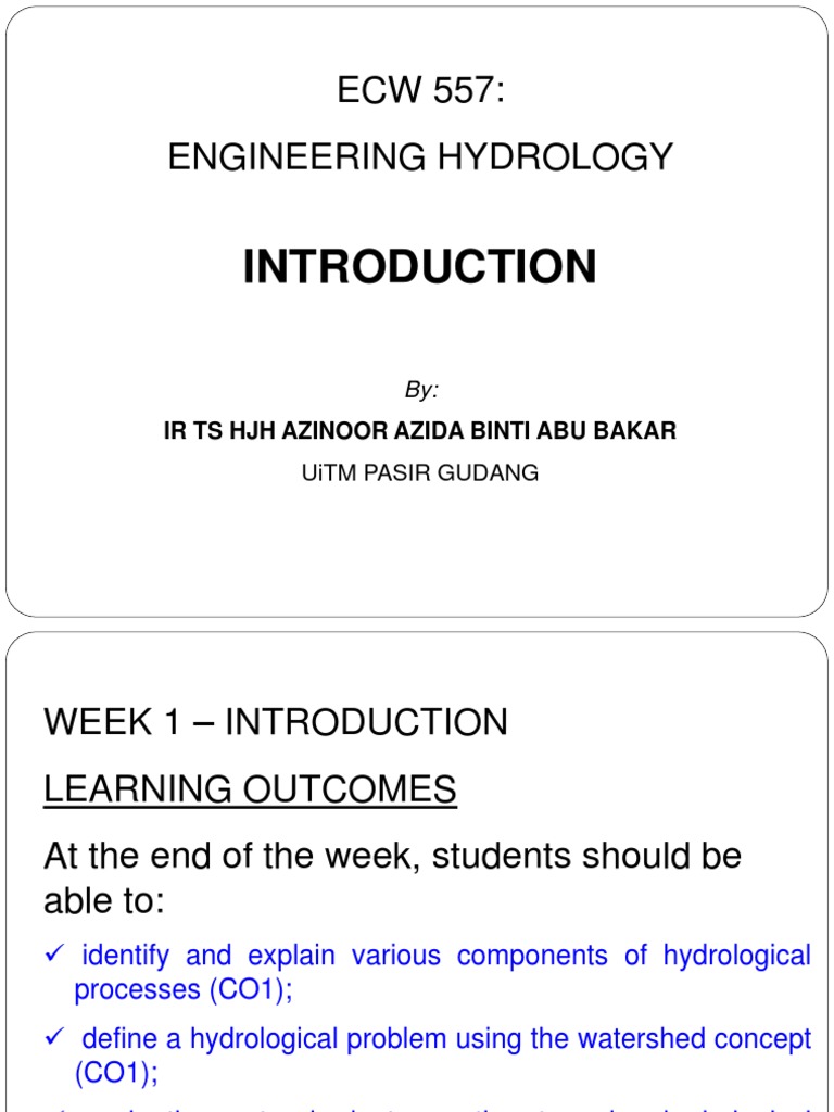 Introduction & Water Balance | PDF | Drainage Basin | Discharge (Hydrology)