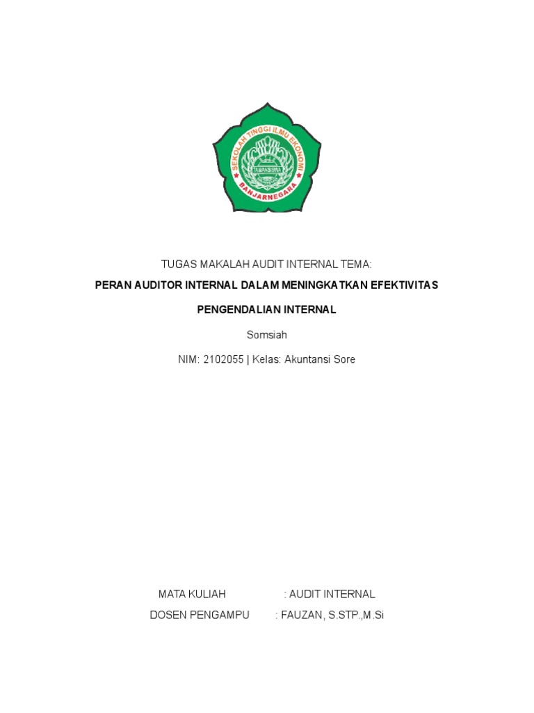 Tugas Makalah Audit Internal Tema | PDF
