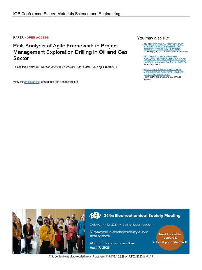 Risk Analysis of Agile Framework in Project Management Exploration Drilling in Oil and Gas ...