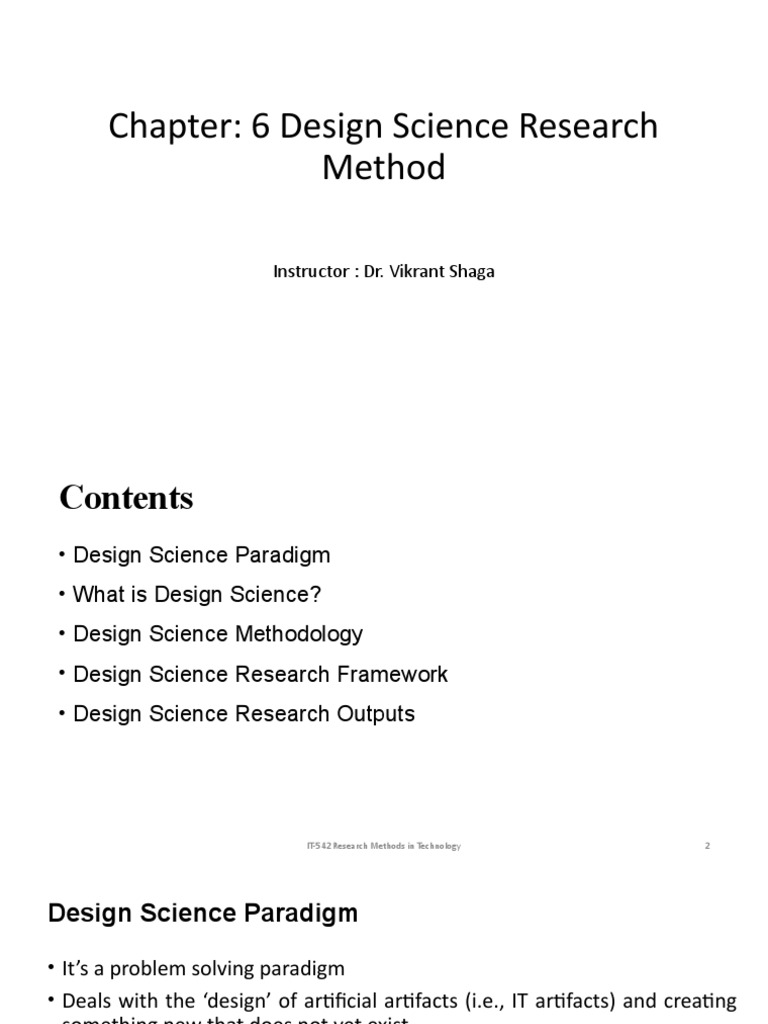 Chapter-6 Design Science Research Methods | PDF | Science | Methodology
