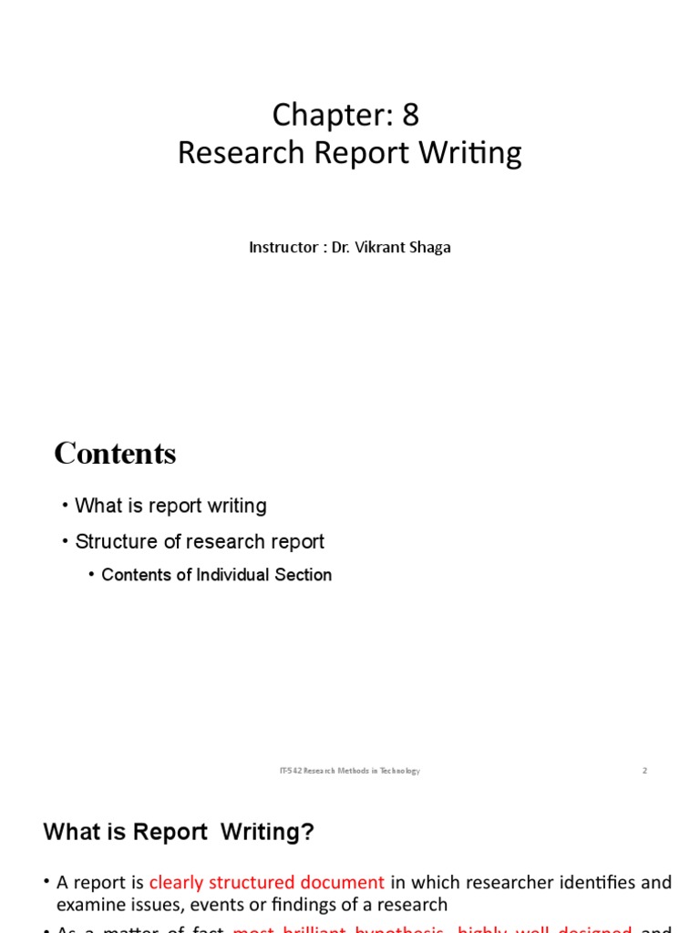 Chapter-8 Research Report Writing | PDF | Regression Analysis | Methodology