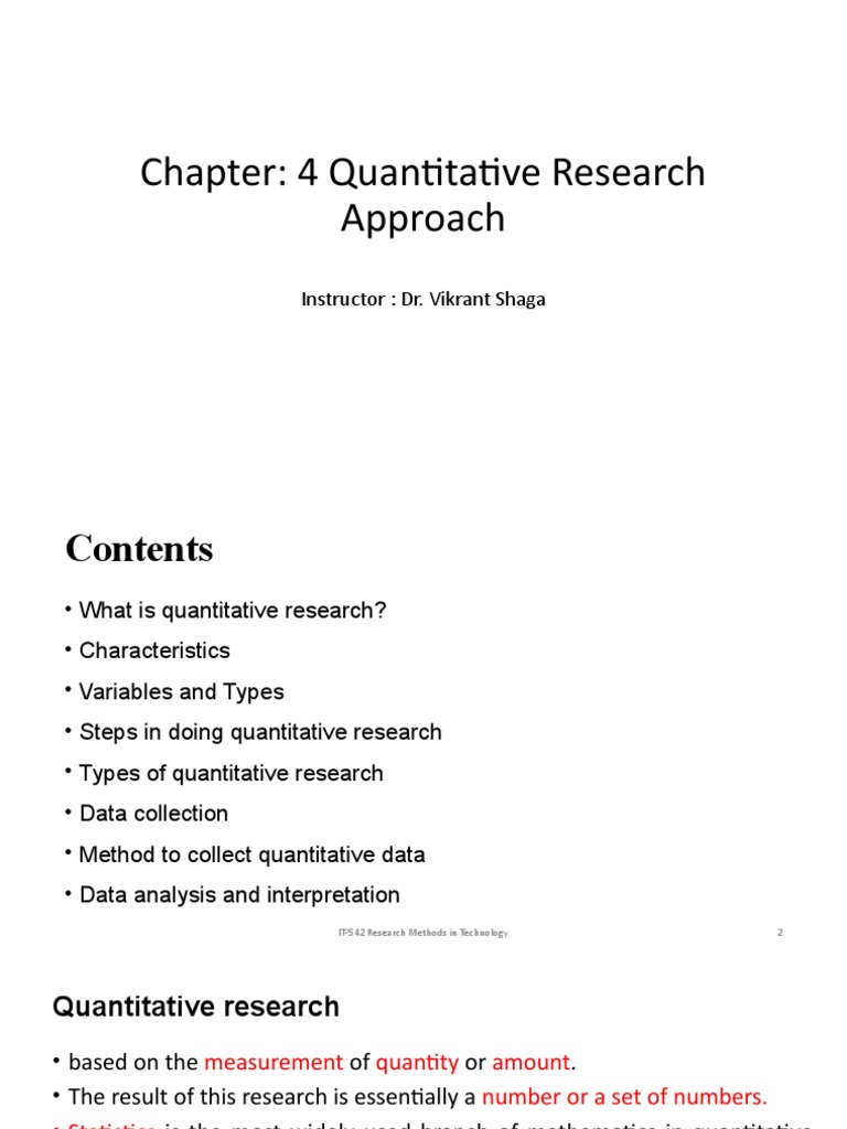 Chapter-4 Quantitative Research Approches | PDF