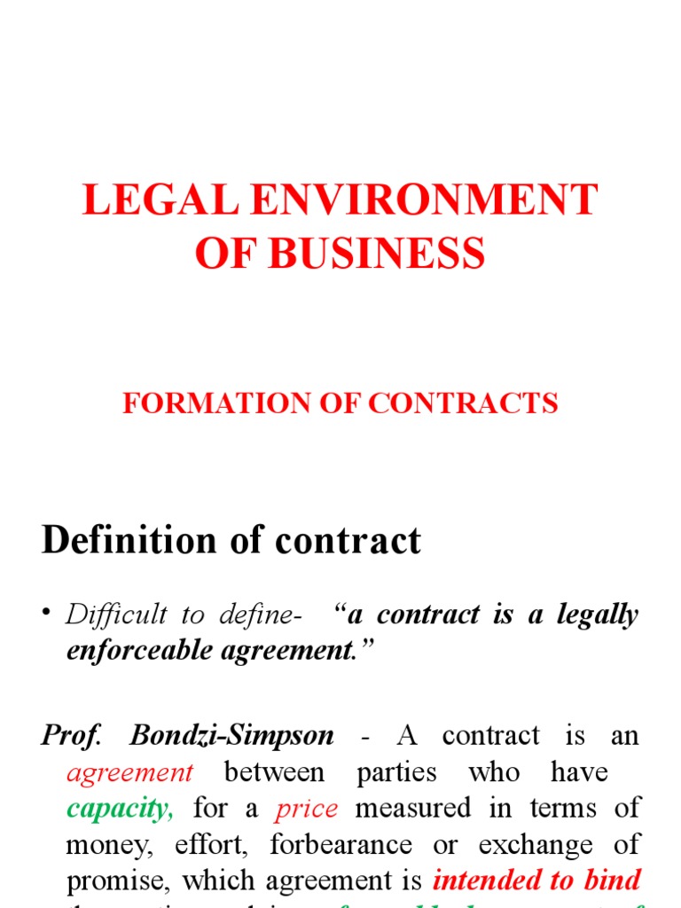 Contract Formation and Legal Definitions | PDF | Offer And Acceptance ...
