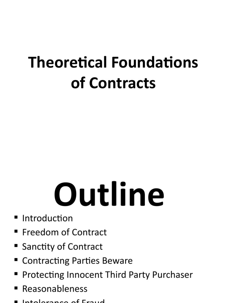 Theoretical Foundation of Contract | PDF | Law Of Obligations | Rules