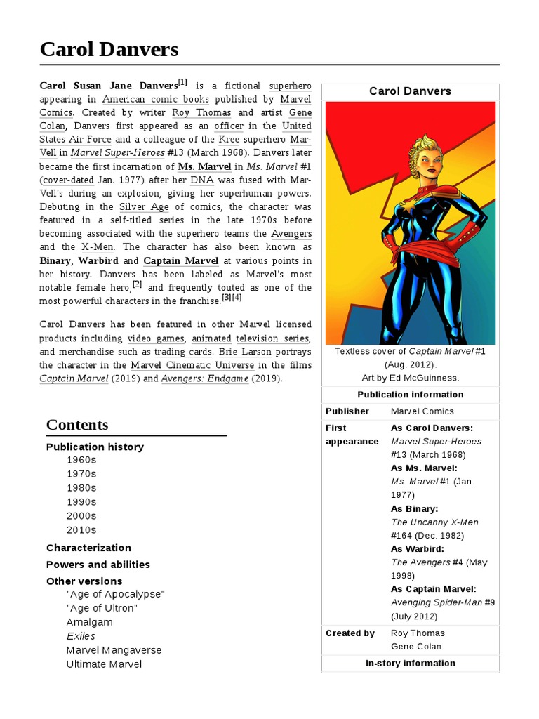 Carol Danvers | PDF | Marvel Comics Characters | Marvel Entertainment