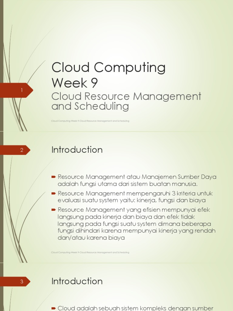 CC-Week 9-Cloud Resource Management and Scheduling | PDF