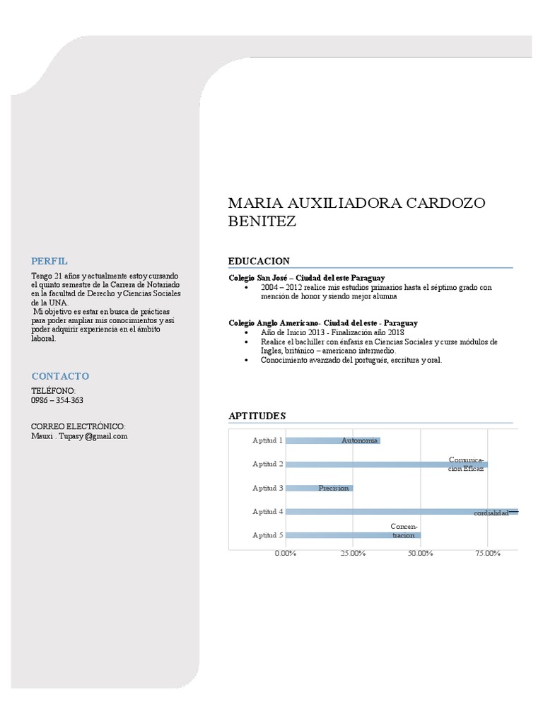 CV Maria Auxiliadora Cardozo Benitez | PDF