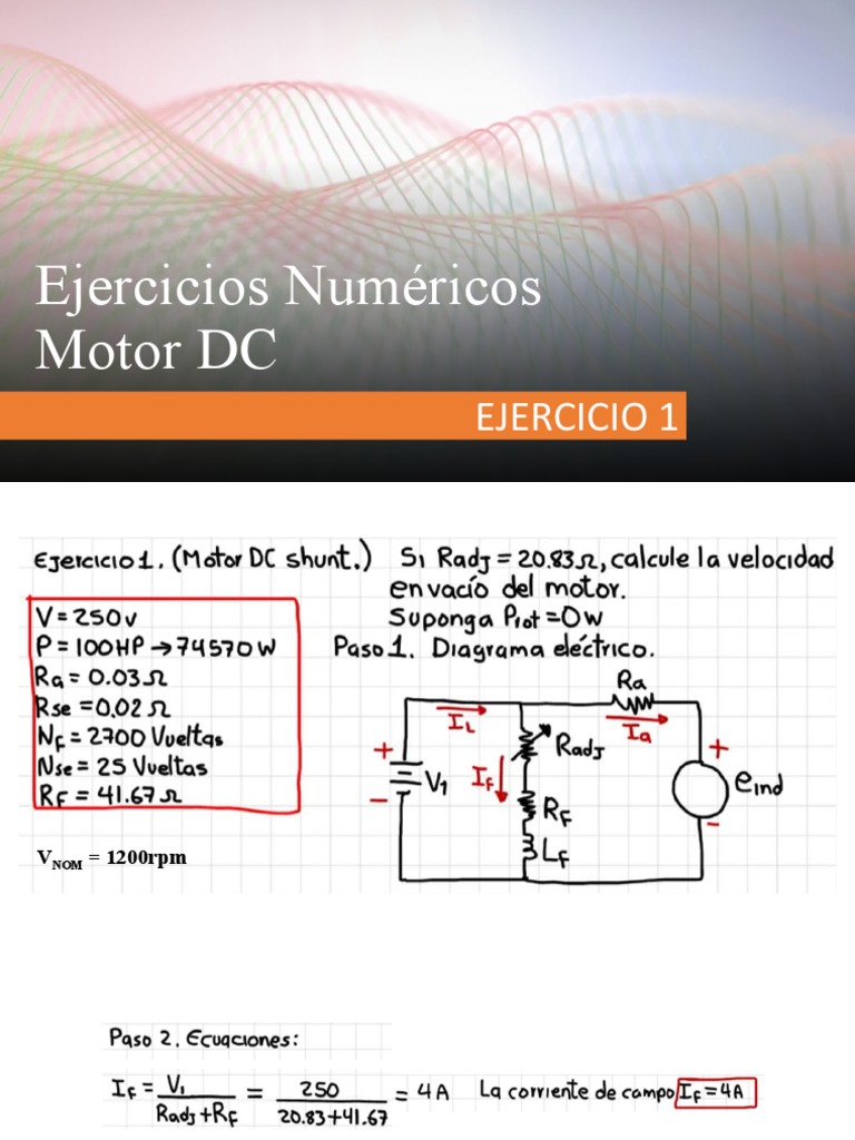 Motor DC Shunt - Ejercicio 1 | PDF