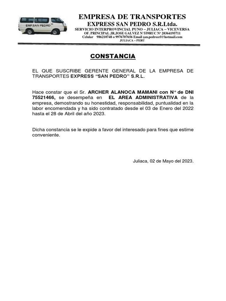 Contancia de Trabajo 639 | PDF