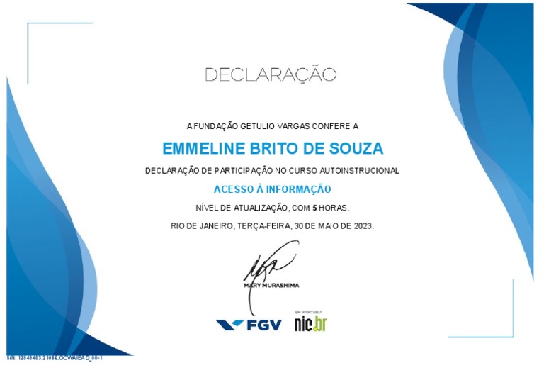Certificado FGV | PDF