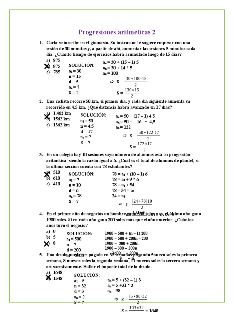SEMANA-7-Progresiones Aritméticas 2-COMPLETADO | PDF