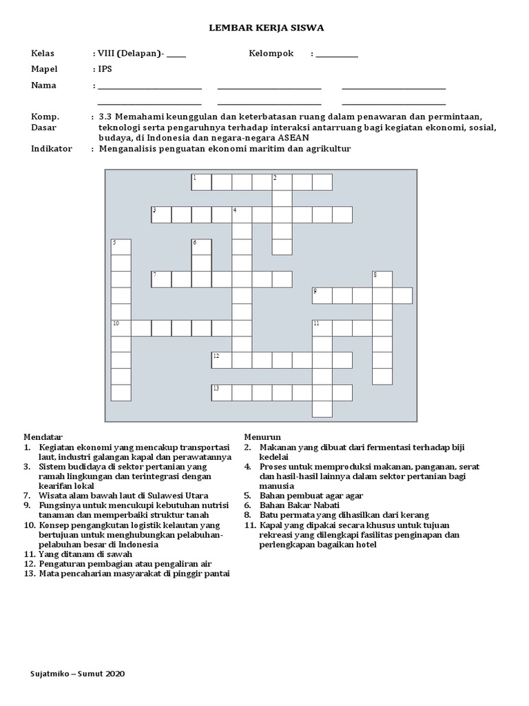 LKS 25 Ips 8 TTS Potensi Maritim Agrikultur Indonesia | PDF