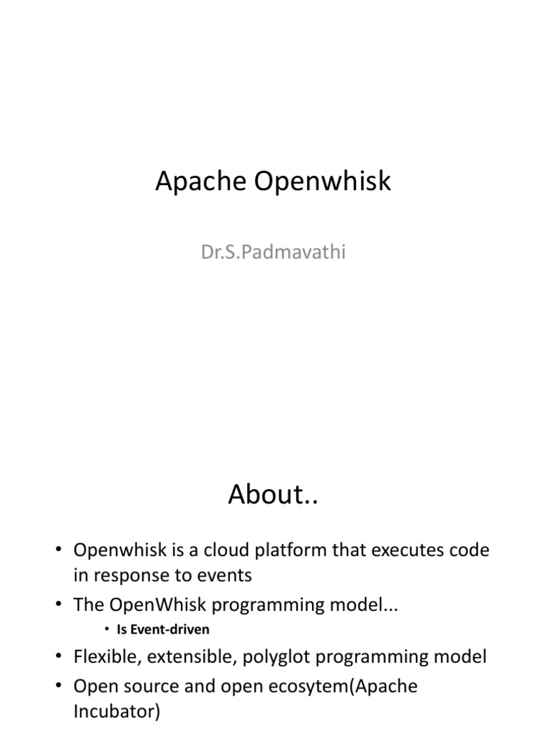 Apache Openwhisk | Download Free PDF | Java (Programming Language) | Representational State Transfer