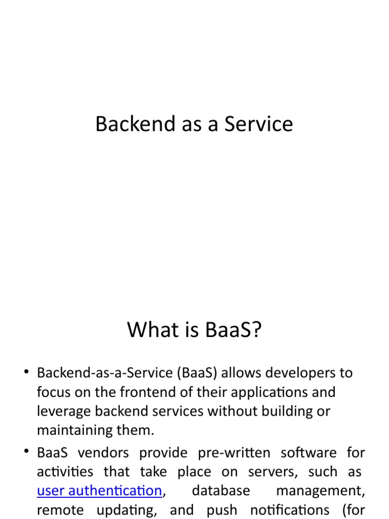 Backend As A Service | PDF