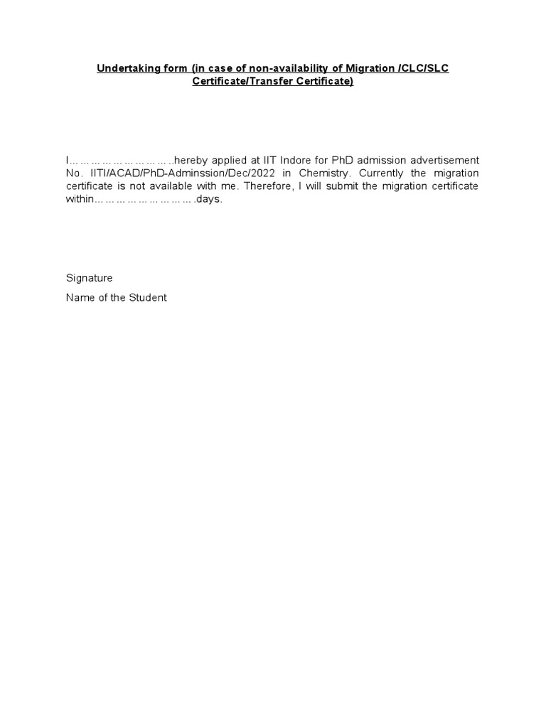 Undertaking Form | PDF