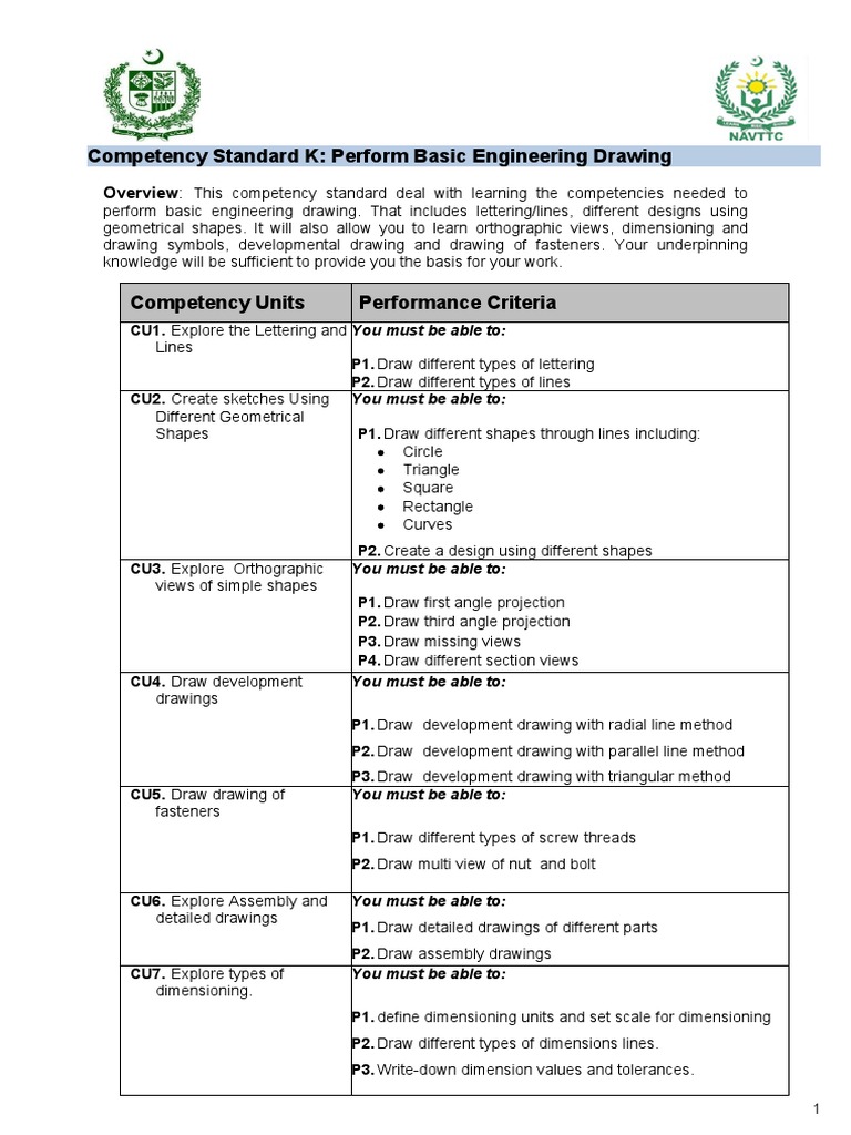 CS - Fitter - Perform Basic Engineering Drawing | PDF