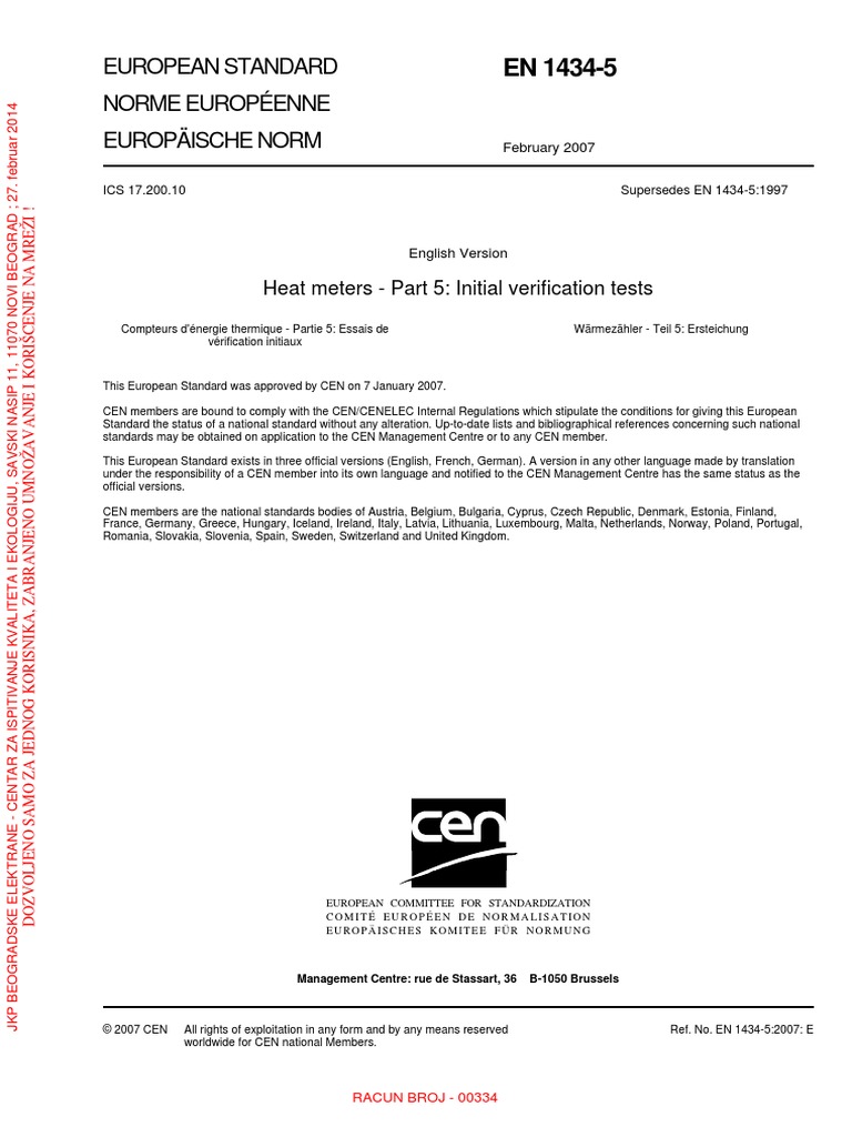 En 1434-5 | PDF | Verification And Validation | Metrology