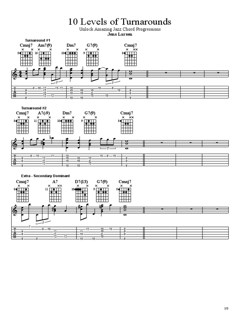10 Levels of Turnarounds Unlock Amazing Jazz Chord Progressions | PDF