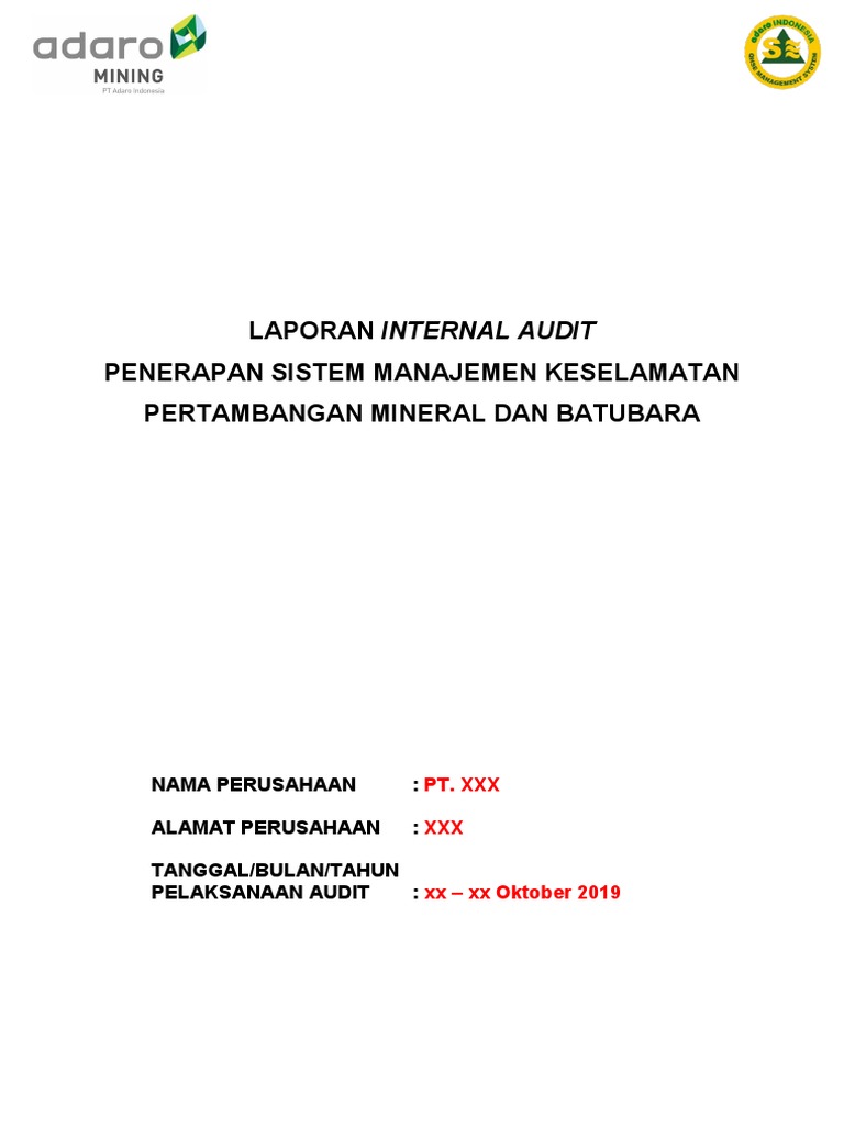 Laporan Audit SMKP PT. XXX | PDF