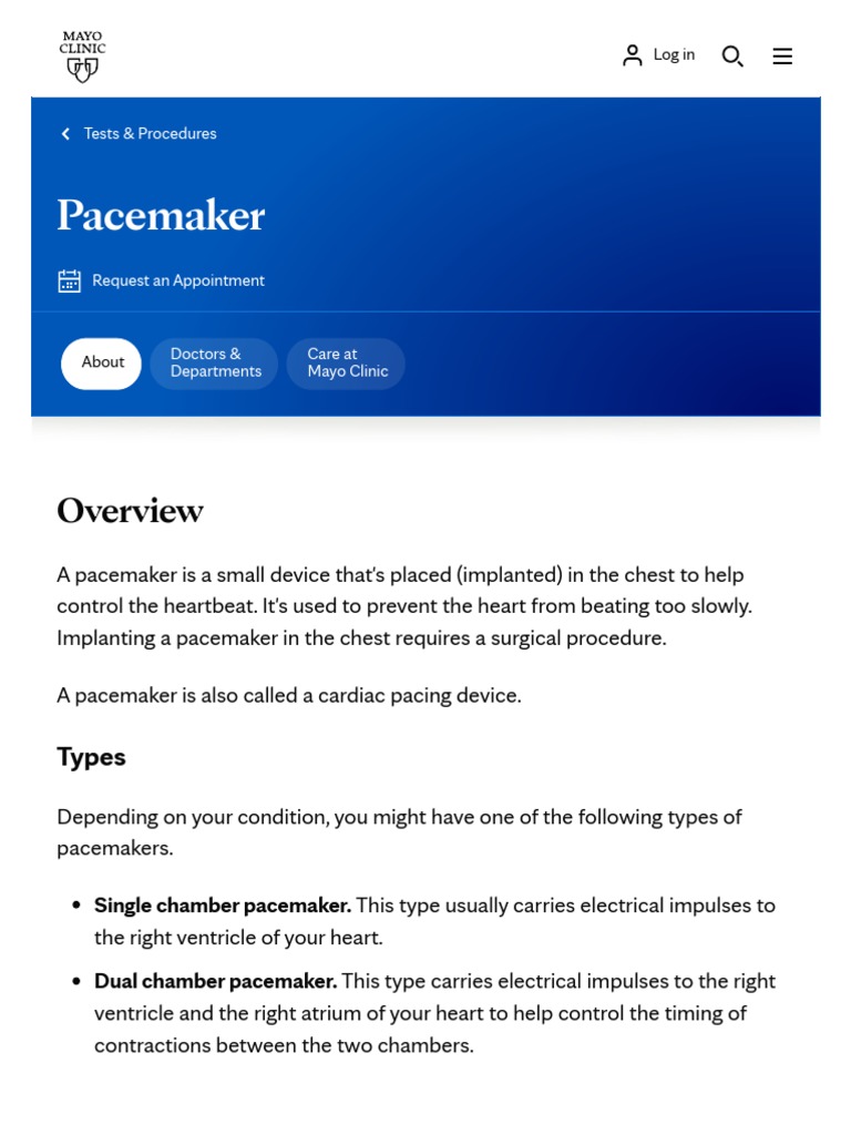 Pacemaker - Mayo Clinic | PDF | Artificial Cardiac Pacemaker | Heart
