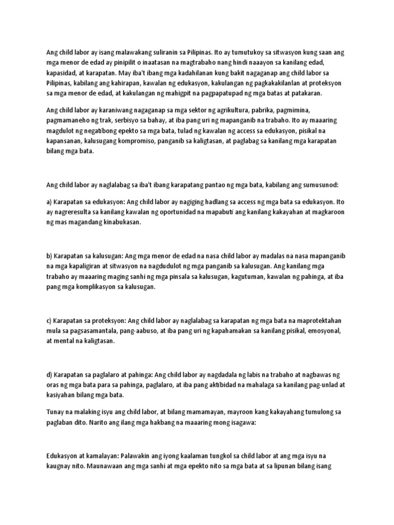 Ang Child labor-WPS Office | PDF